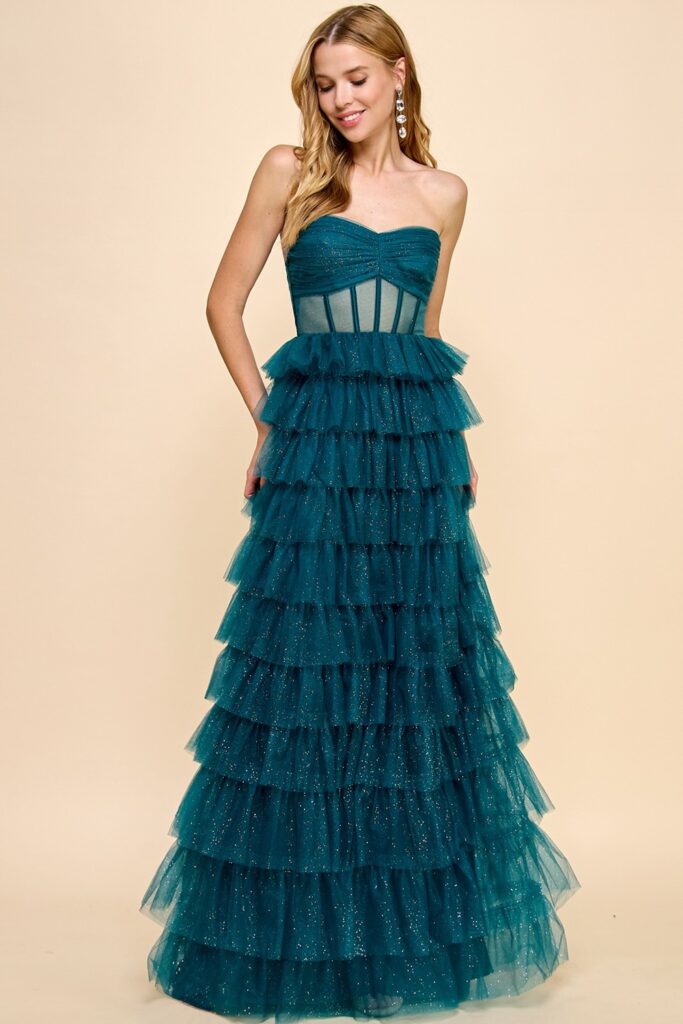 Strapple de tul varias capas transparencia varillas | DOCE38